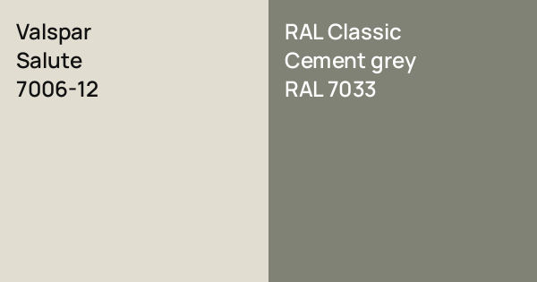 Valspar Salute vs. RAL Classic Cement grey comparison