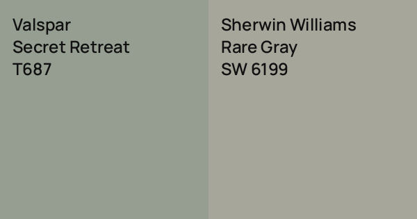 Valspar Secret Retreat vs. Sherwin Williams Rare Gray comparison