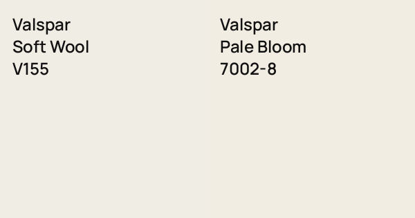 Valspar Soft Wool vs. Valspar Pale Bloom comparison