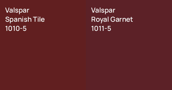 Valspar Spanish Tile vs. Valspar Royal Garnet comparison