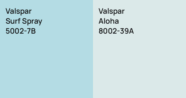 Valspar Surf Spray vs. Valspar Aloha comparison