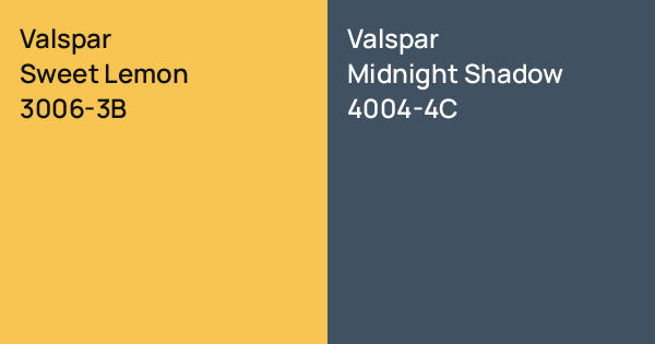 Valspar Sweet Lemon vs. Valspar Midnight Shadow comparison