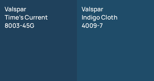 Valspar Time's Current vs. Valspar Indigo Cloth comparison