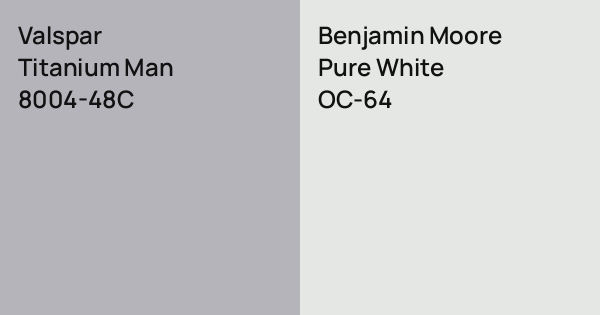 Valspar Titanium Man vs. Benjamin Moore Pure White comparison