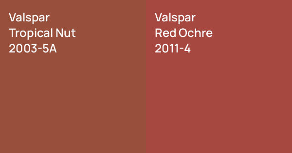 Valspar Tropical Nut vs. Valspar Red Ochre comparison