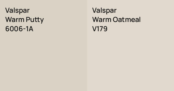 Valspar Warm Putty vs. Valspar Warm Oatmeal comparison