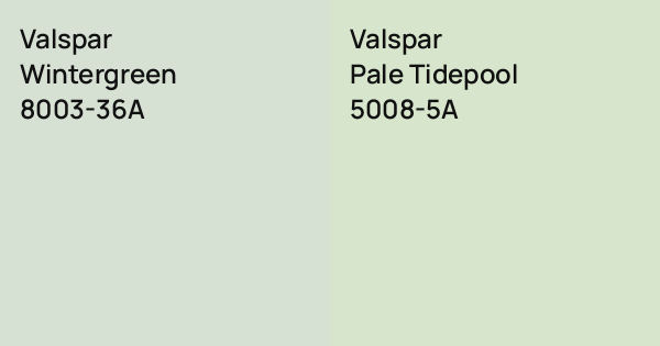 Valspar Wintergreen vs. Valspar Pale Tidepool comparison