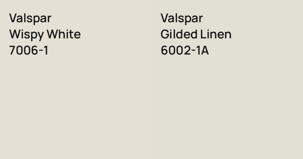 Valspar Wispy White vs. Valspar Gilded Linen comparison