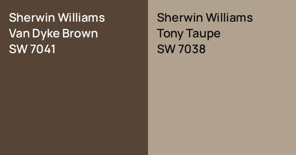 Sherwin Williams Van Dyke Brown vs. Sherwin Williams Tony Taupe comparison