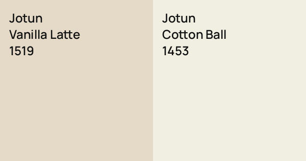 Jotun Vanilla Latte vs. Jotun Cotton Ball comparison