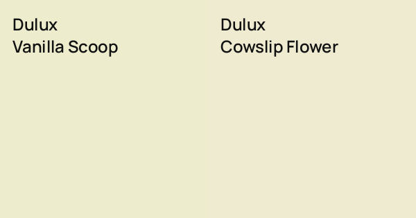 Dulux Vanilla Scoop vs. Dulux Cowslip Flower comparison