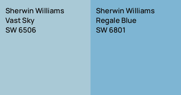 Sherwin Williams Vast Sky vs. Sherwin Williams Regale Blue comparison