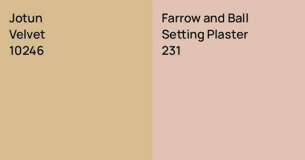 Jotun Velvet vs. Farrow and Ball Setting Plaster comparison