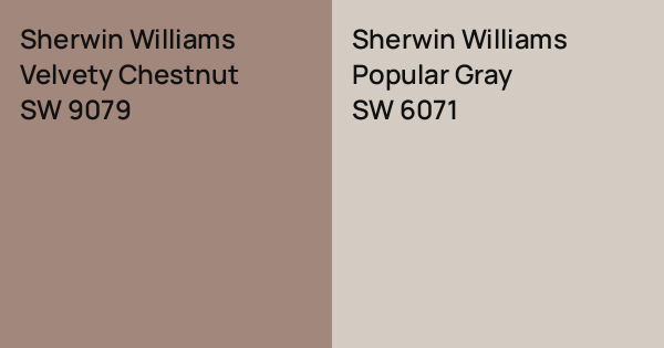 Sherwin Williams Velvety Chestnut vs. Sherwin Williams Popular Gray ...