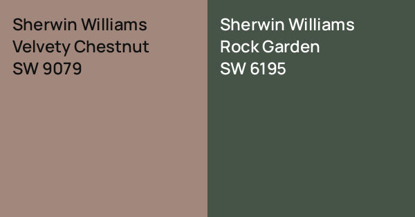 Sherwin Williams Velvety Chestnut vs. Sherwin Williams Rock Garden ...