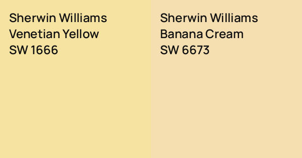 Sherwin Williams Venetian Yellow vs. Sherwin Williams Banana Cream ...