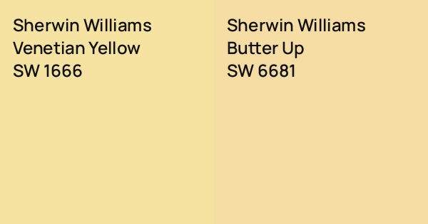 Sherwin Williams Venetian Yellow vs. Sherwin Williams Butter Up comparison