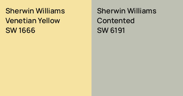 Sherwin Williams Venetian Yellow vs. Sherwin Williams Contented comparison