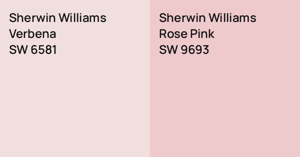 Sherwin Williams Verbena vs. Sherwin Williams Rose Pink comparison