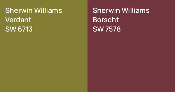 Sherwin Williams Verdant vs. Sherwin Williams Borscht comparison