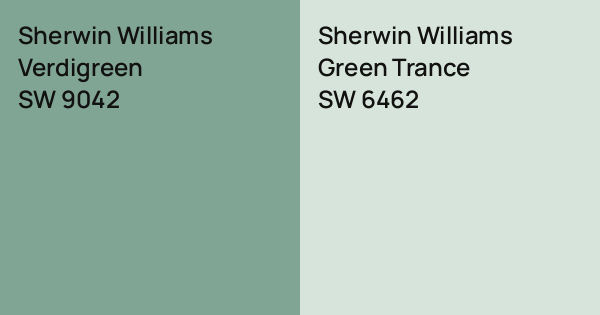 Sherwin Williams Verdigreen vs. Sherwin Williams Green Trance comparison