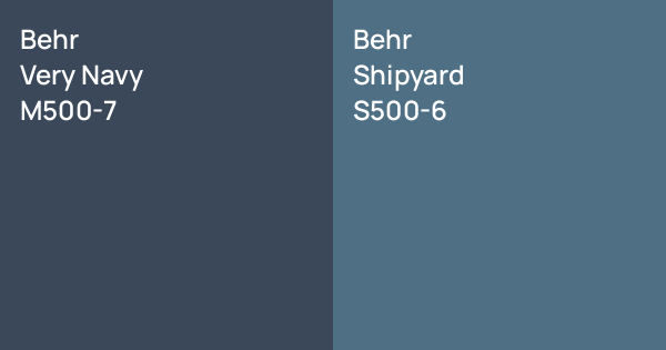 Behr Very Navy vs. Behr Shipyard comparison