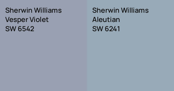 Sherwin Williams Vesper Violet vs. Sherwin Williams Aleutian comparison