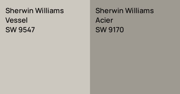 Sherwin Williams Vessel vs. Sherwin Williams Acier comparison