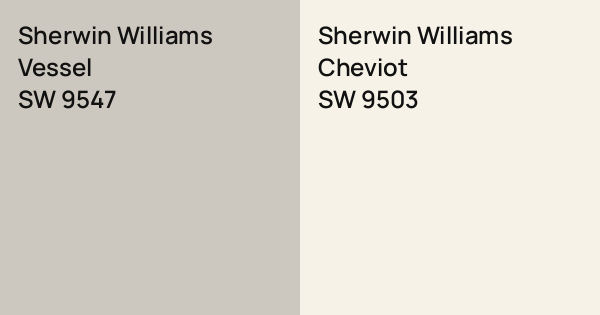 Sherwin Williams Vessel vs. Sherwin Williams Cheviot comparison