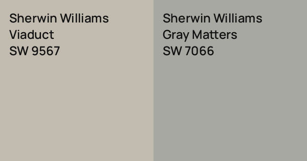 Sherwin Williams Viaduct vs. Sherwin Williams Gray Matters comparison