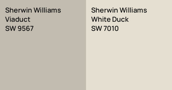 Sherwin Williams Viaduct vs. Sherwin Williams White Duck comparison