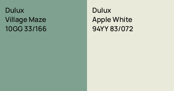 Dulux Village Maze vs. Dulux Apple White comparison