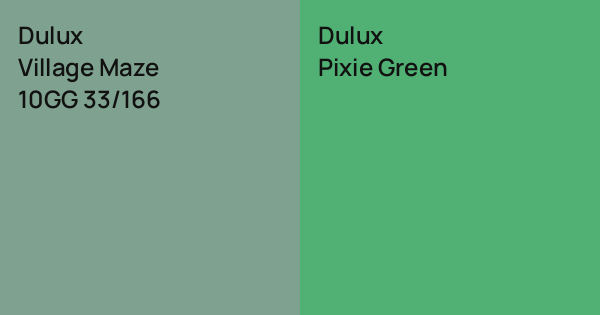 Dulux Village Maze vs. Dulux Pixie Green comparison
