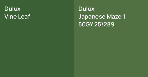 Dulux Vine Leaf vs. Dulux Japanese Maze 1 comparison