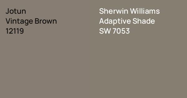 Jotun Vintage Brown vs. Sherwin Williams Adaptive Shade comparison