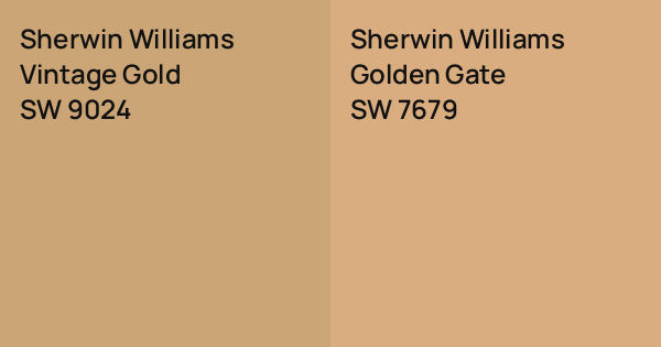 Sherwin Williams Vintage Gold vs. Sherwin Williams Golden Gate comparison