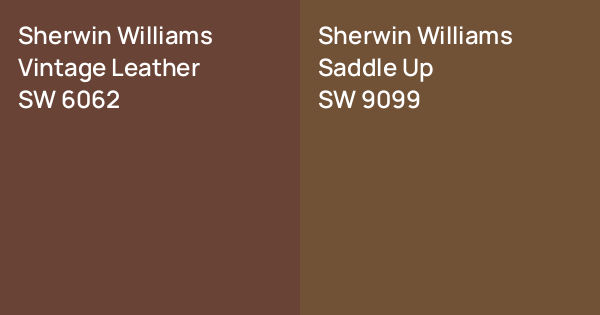 Sherwin Williams Vintage Leather vs. Sherwin Williams Saddle Up comparison