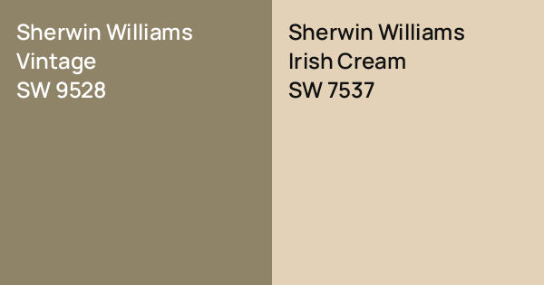 Sherwin Williams Vintage vs. Sherwin Williams Irish Cream comparison