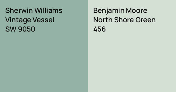 Sherwin Williams Vintage Vessel vs. Benjamin Moore North Shore Green ...