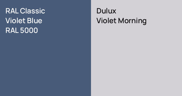 RAL Classic Violet Blue vs. Dulux Violet Morning comparison