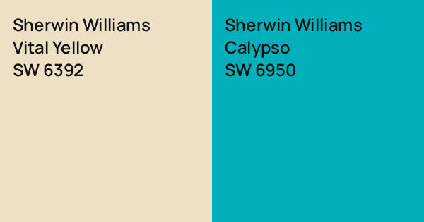 Sherwin Williams Vital Yellow vs. Sherwin Williams Calypso comparison