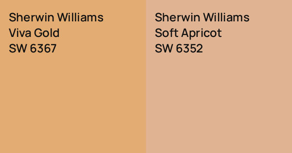 Sherwin Williams Viva Gold vs. Sherwin Williams Soft Apricot comparison