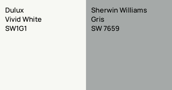 Dulux Vivid White vs. Sherwin Williams Gris comparison