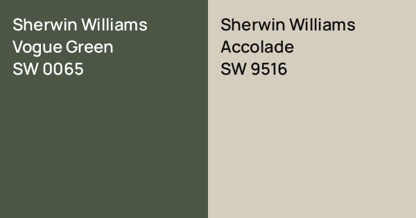 Sherwin Williams Vogue Green vs. Sherwin Williams Accolade comparison