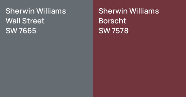 Sherwin Williams Wall Street vs. Sherwin Williams Borscht comparison