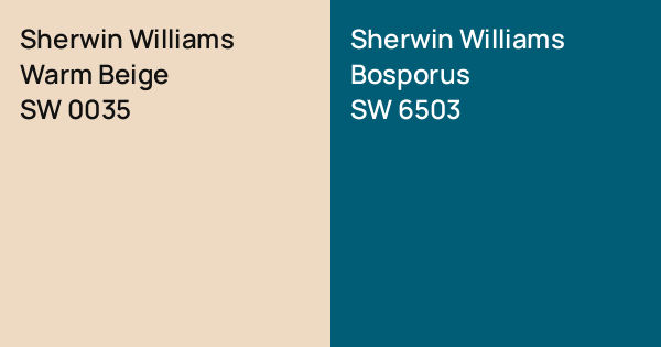 Sherwin Williams Warm Beige vs. Sherwin Williams Bosporus comparison