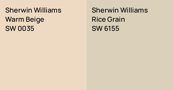 Sherwin Williams Warm Beige vs. Sherwin Williams Rice Grain comparison