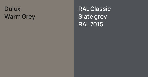 Dulux Warm Grey vs. RAL Classic Slate grey comparison