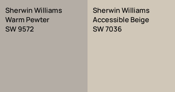 Sherwin Williams Warm Pewter vs. Sherwin Williams Accessible Beige ...