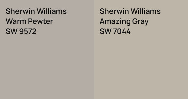 Sherwin Williams Warm Pewter vs. Sherwin Williams Amazing Gray comparison